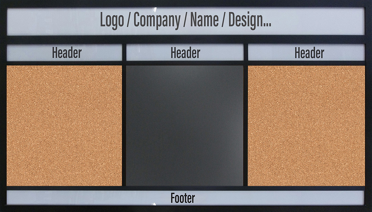 IB831- Information Board: Header & 3 sub Headers + Footer