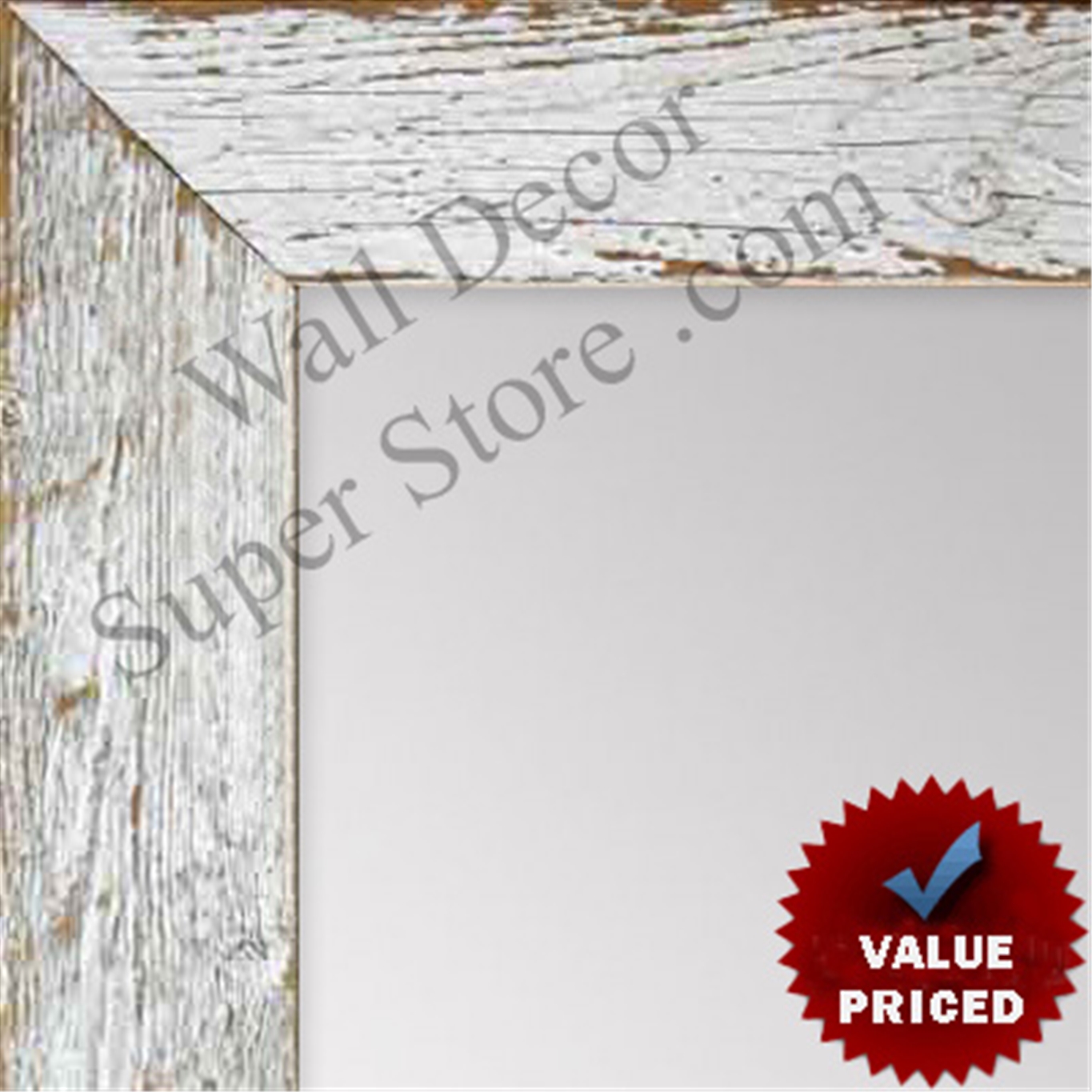 MR1512-1 White Distressed Barnwood Custom Mirrors
