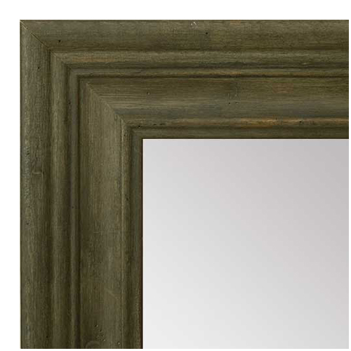 MR1938-3 Large Distressed Gray 2 3/16" Wide Custom Framed Mirror